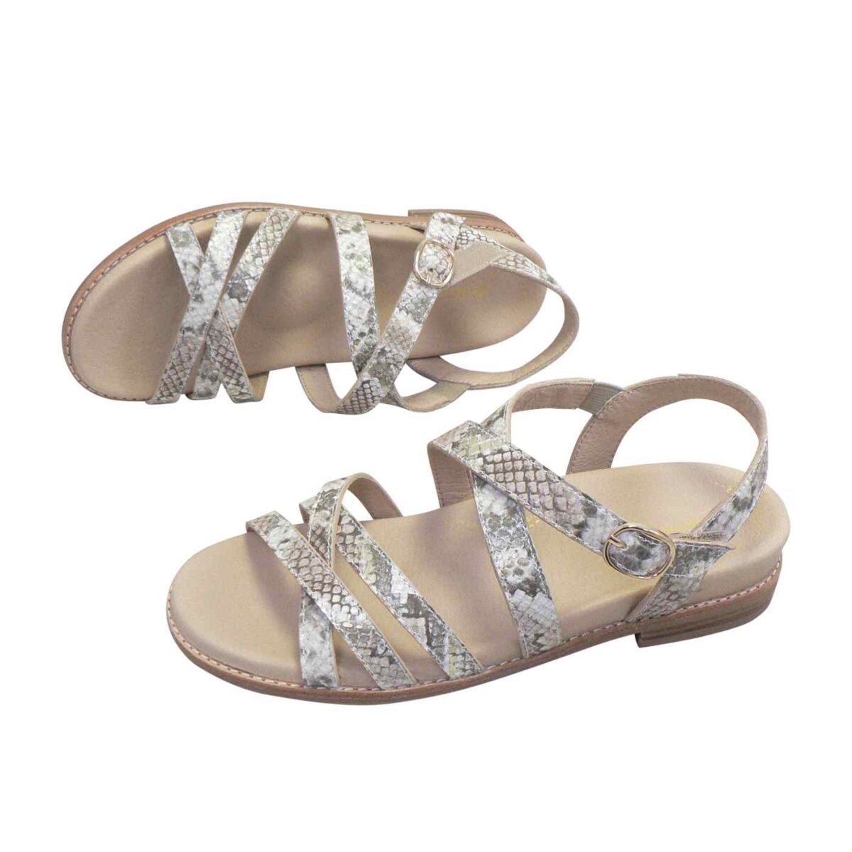 Jenna II - Nude Multi Snake - Sandal - SUNA Shoes & Accessories